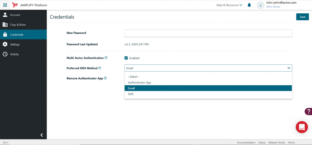 Multi-factor authentication in the Amplify Platform | Devblog