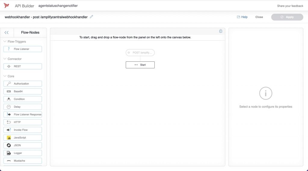 Amplify Central Agent Status Change Notifier Using API Builder