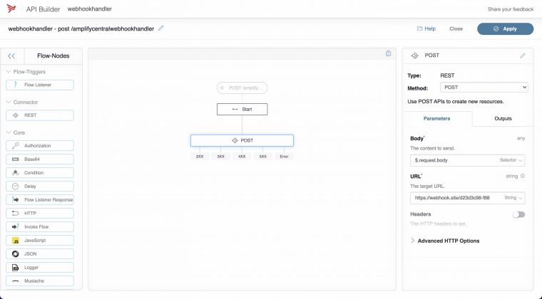 Make an Axway Amplify Platform Webhook Handler using an API Builder Flow
